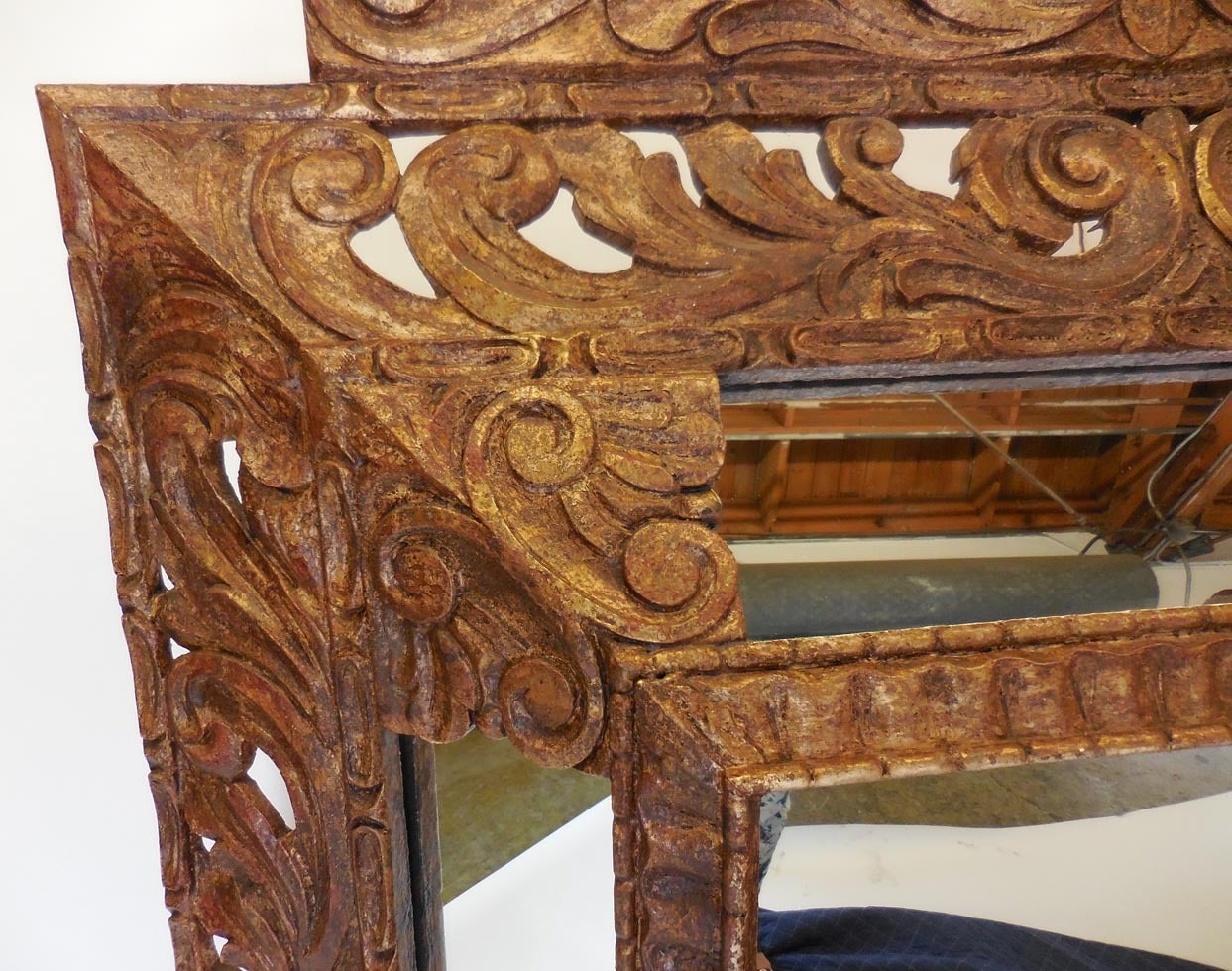 Large-Scale Hand-Carved Mirror at 1stDibs | large carved mirror