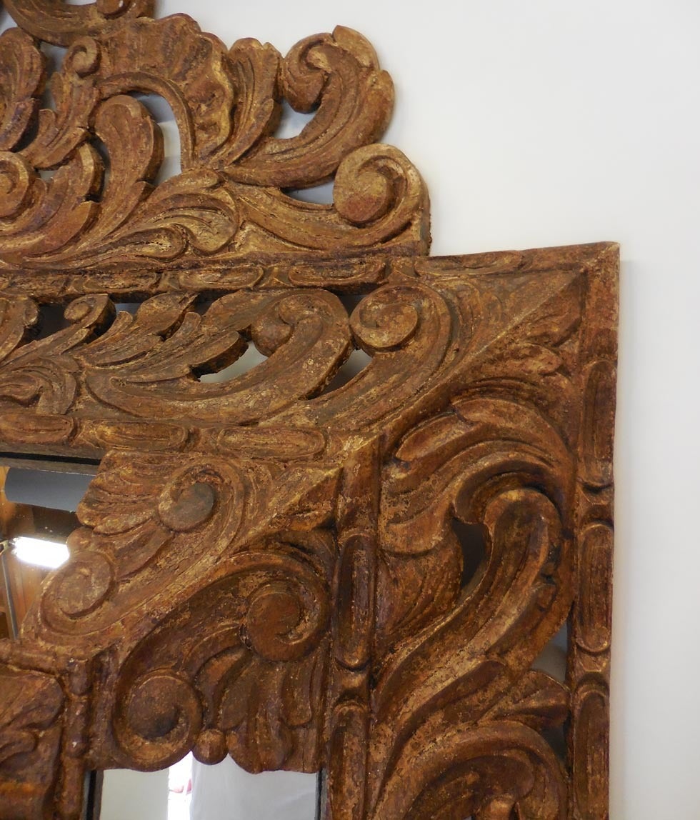 Large-Scale Hand-Carved Mirror at 1stDibs | large carved mirror
