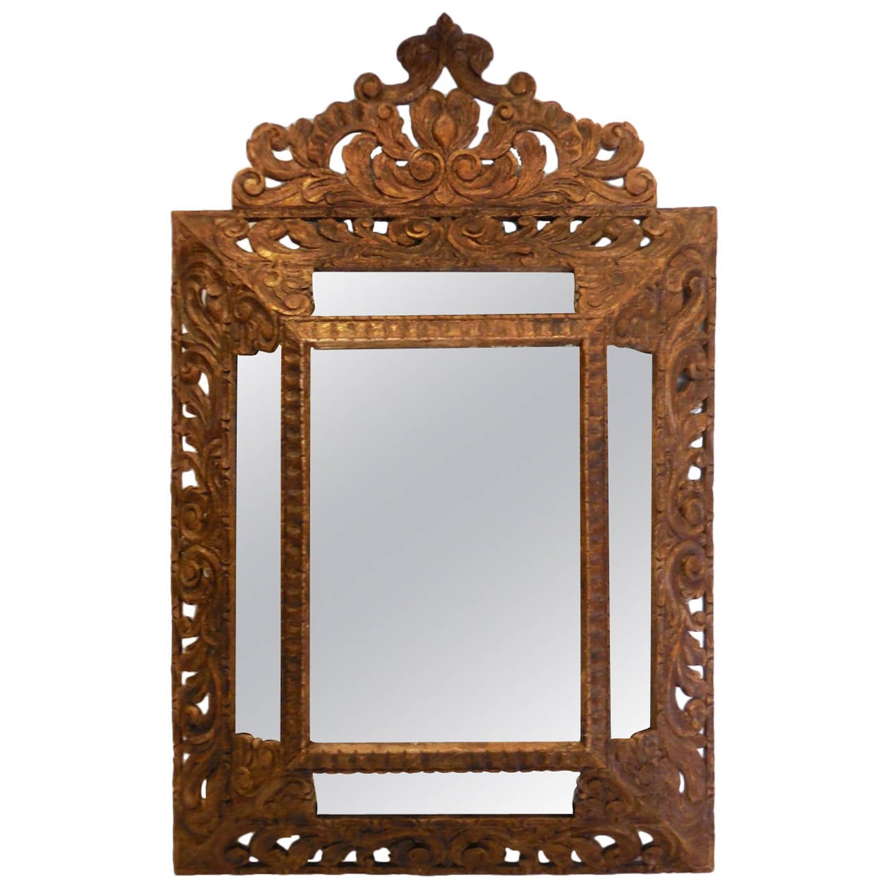 Large-Scale Hand-Carved Mirror at 1stDibs | large carved mirror