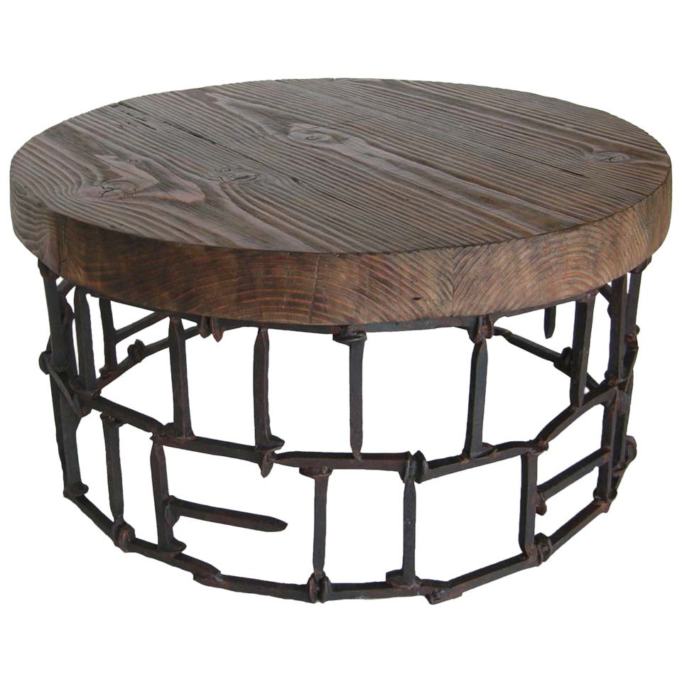 Round Rail Road Spike Table For Sale at 1stDibs
