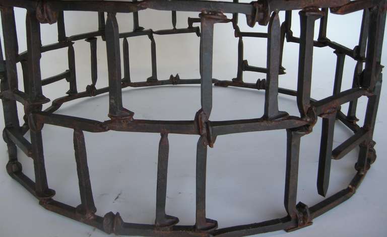 Round Rail Road Spike Table For Sale at 1stDibs | railroad spike table