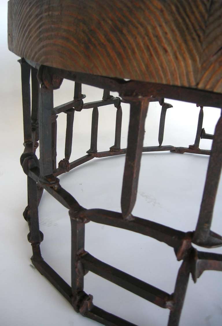 Round Rail Road Spike Table For Sale at 1stDibs | railroad spike table