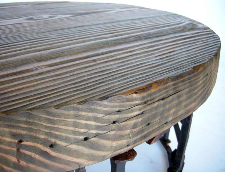 Round Rail Road Spike Table For Sale at 1stDibs | railroad spike table