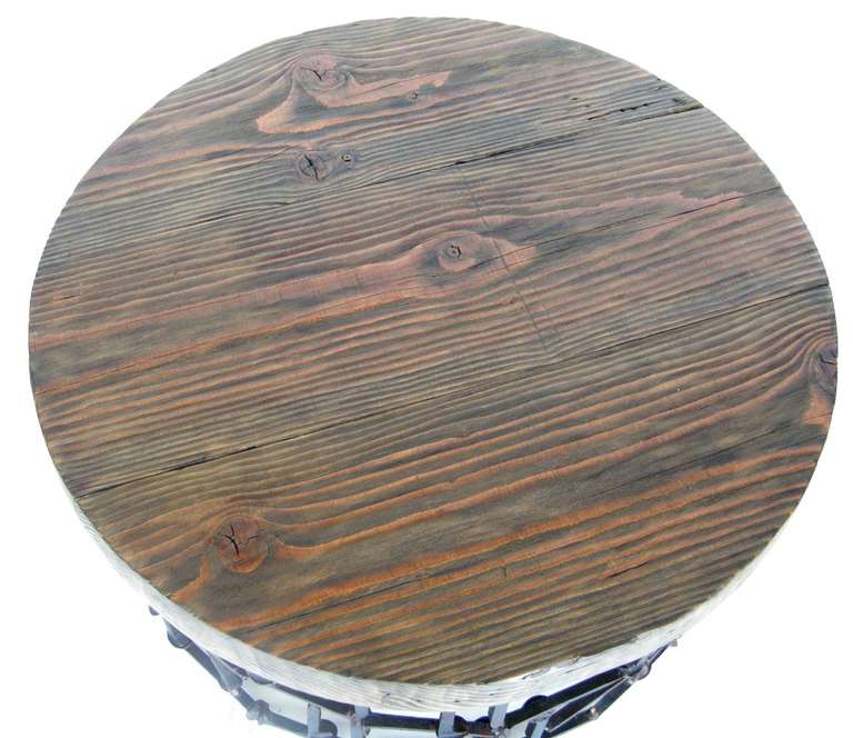 Round Rail Road Spike Table For Sale at 1stDibs | railroad spike table