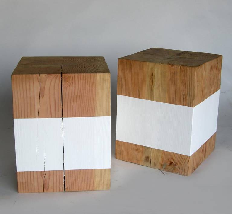 Reclaimed Wood Cube Stools or Tables at 1stDibs
