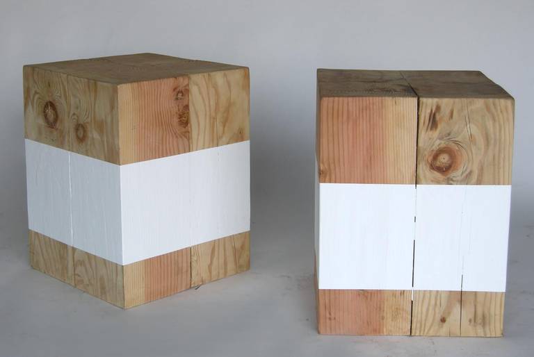 Reclaimed Wood Cube Stools or Tables at 1stDibs