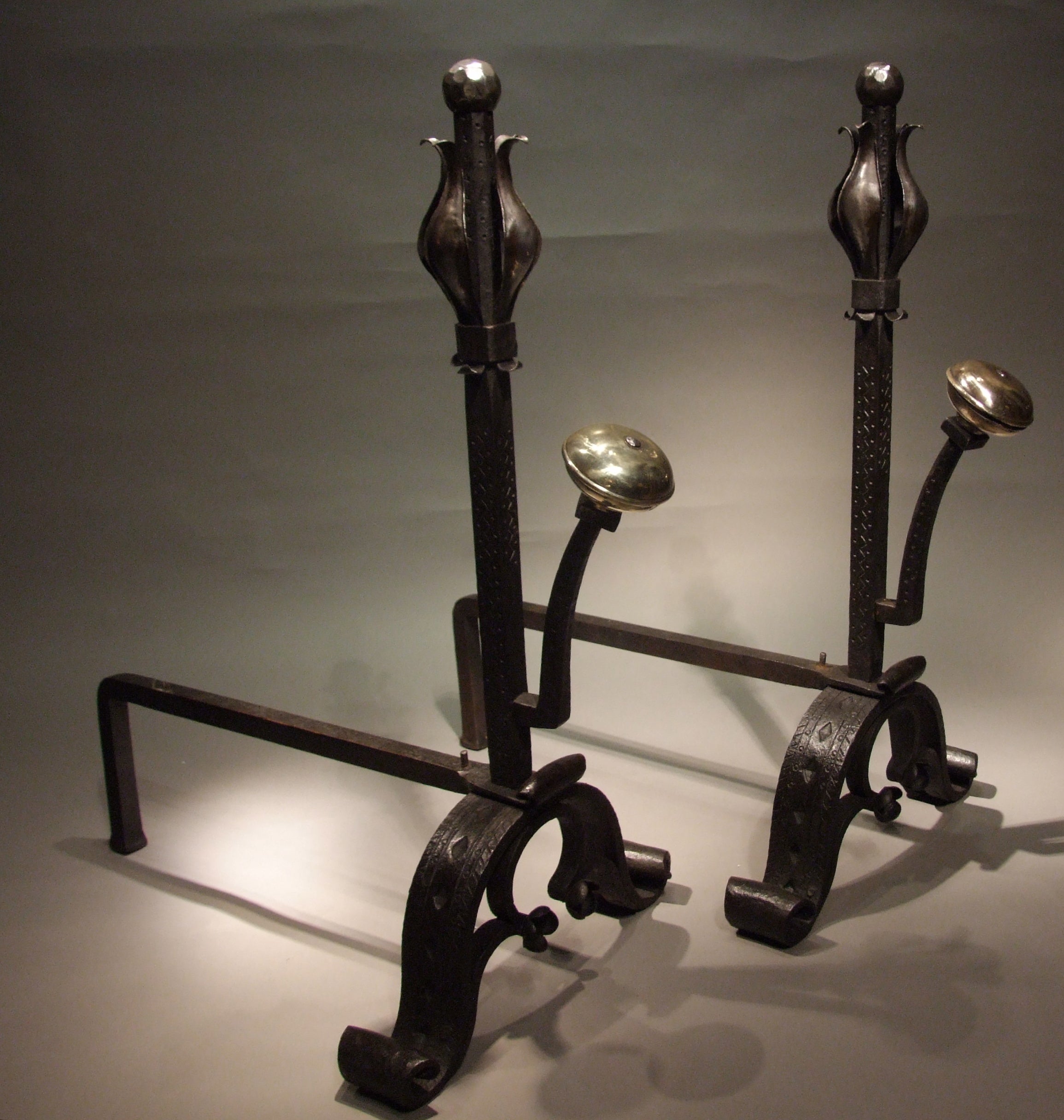 Large Pair of Federal Style Andirons at 1stDibs