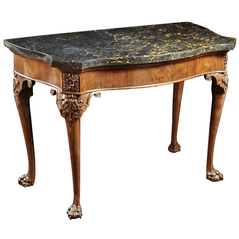 George II Serpentine Console Table with Original Porto Marble Top at ...