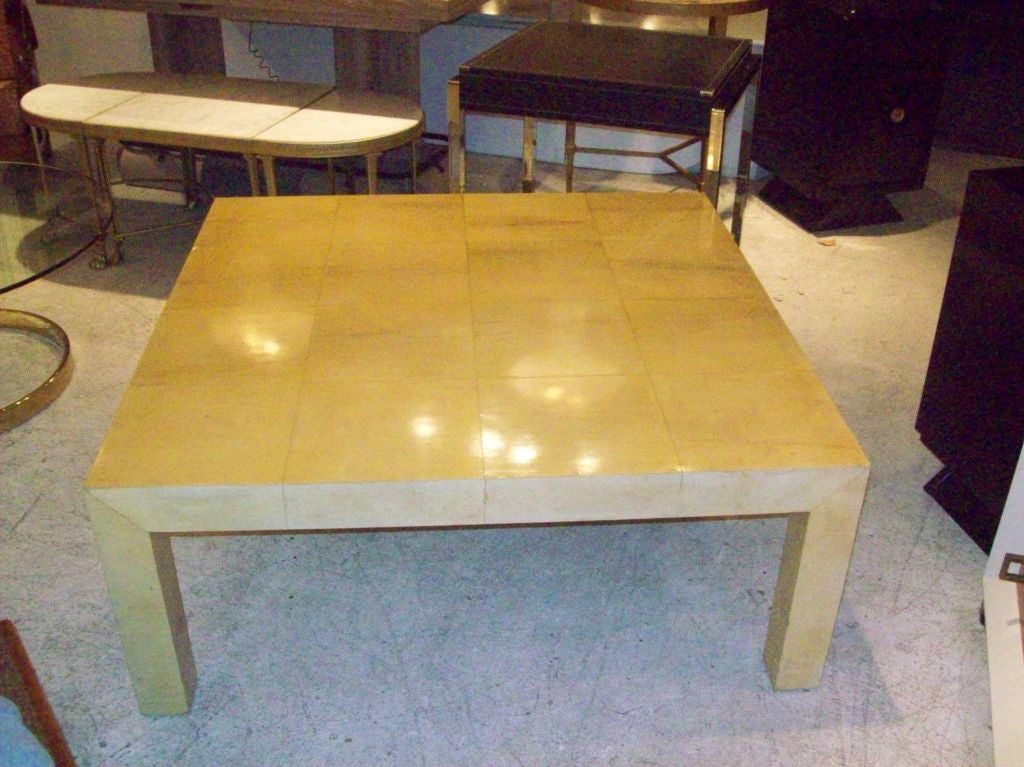 Exquisite Oversized Parchment Coffee Table at 1stDibs
