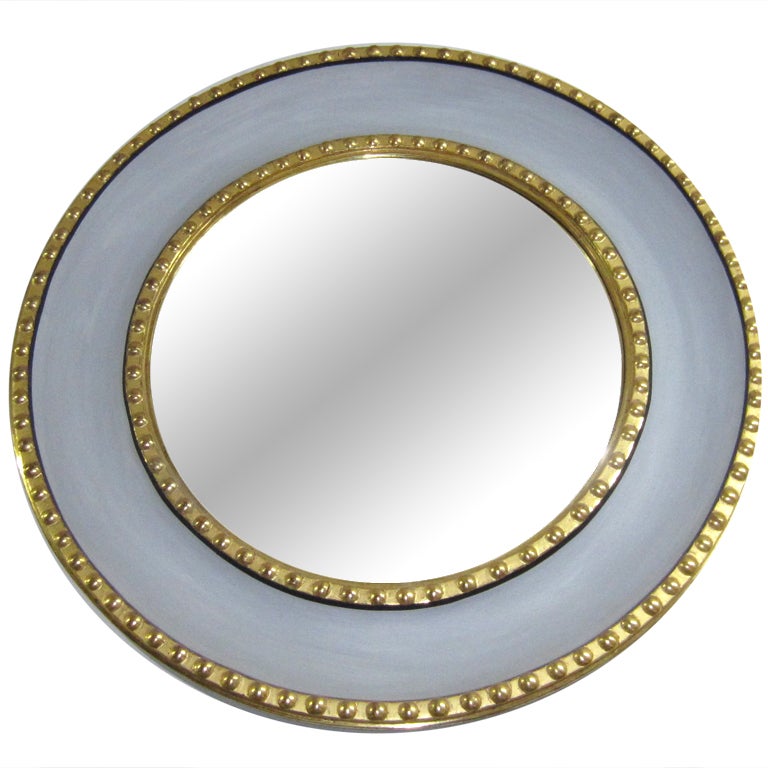 Exquisite Giltwood and Painted Bull's Eye Mirror at 1stDibs
