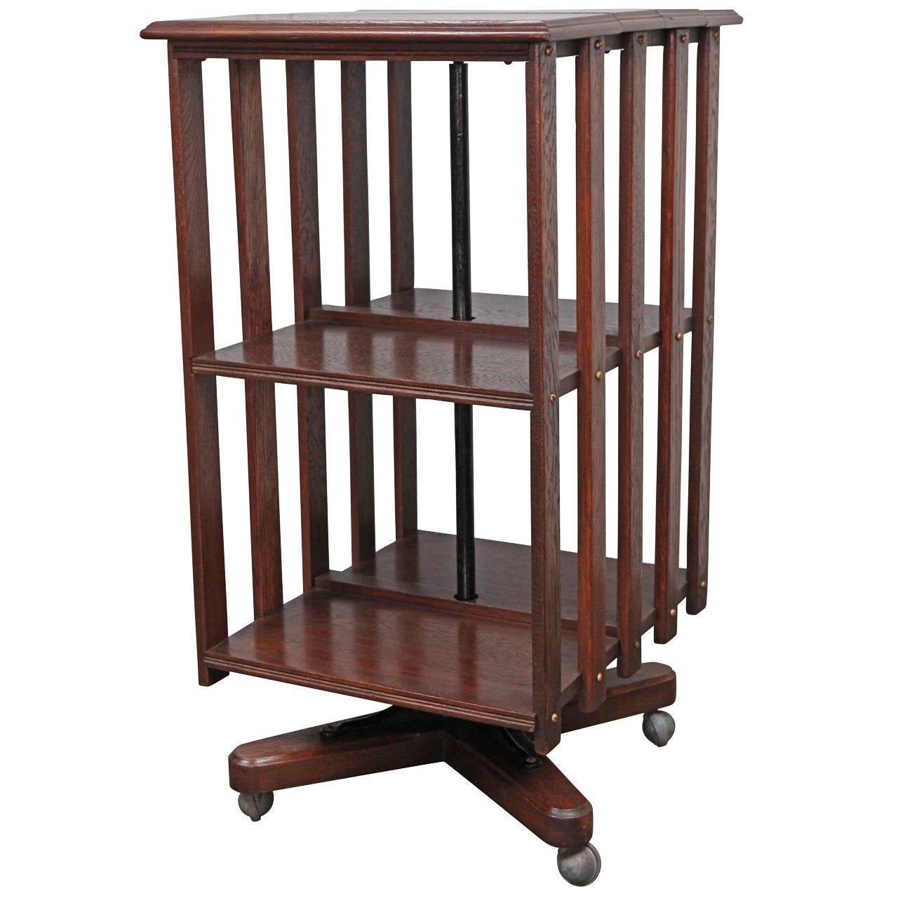 Edwardian Oak Revolving Bookcase For Sale at 1stdibs