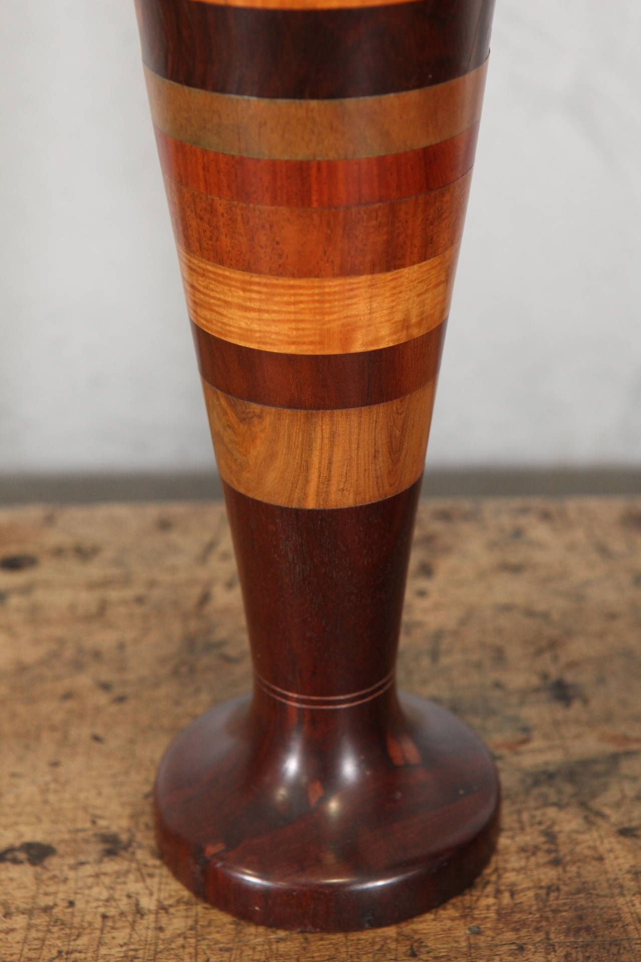 Pair of Wood Specimen Vases For Sale at 1stDibs