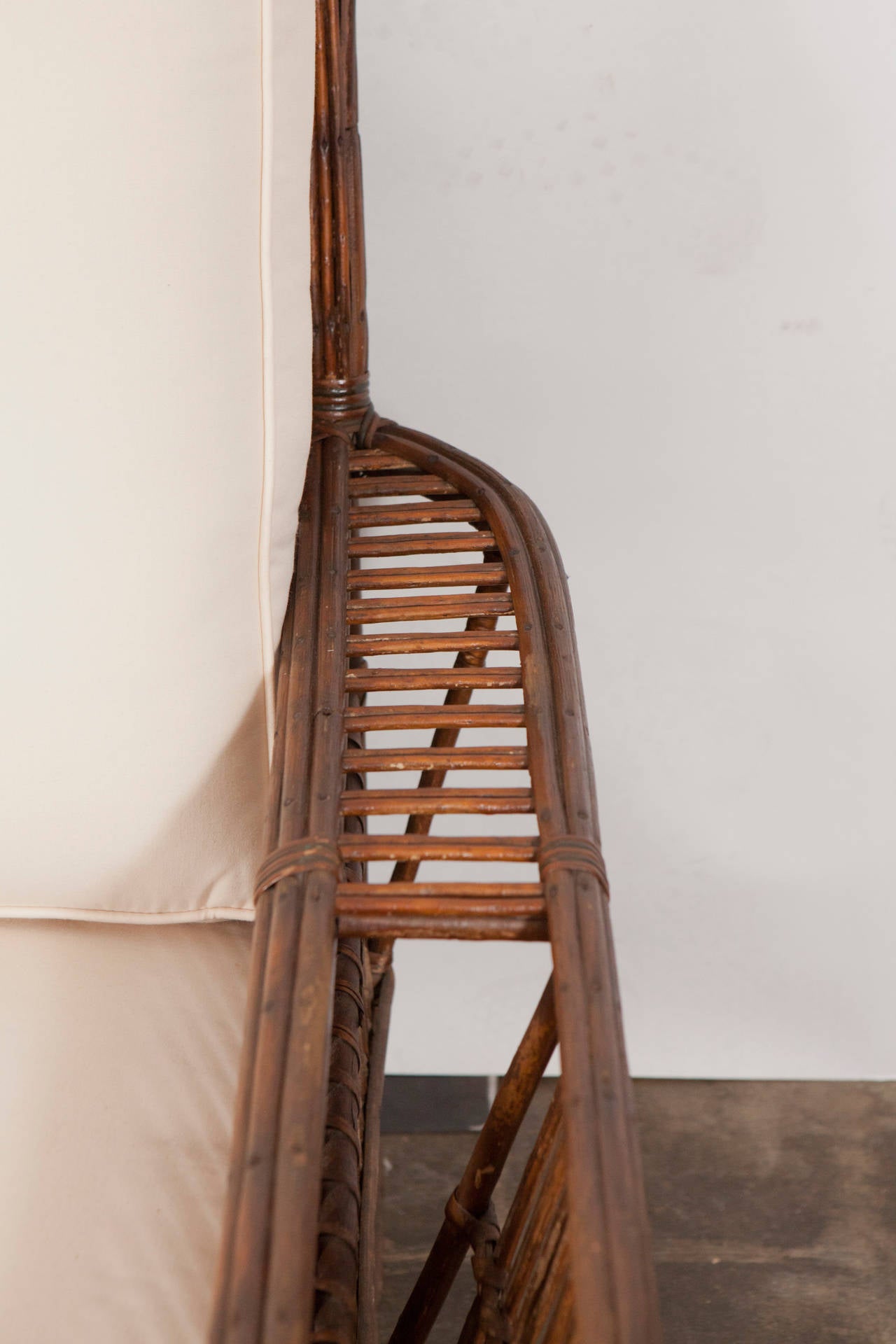 Pair of Large-Scale Stick Wicker Armchairs at 1stDibs