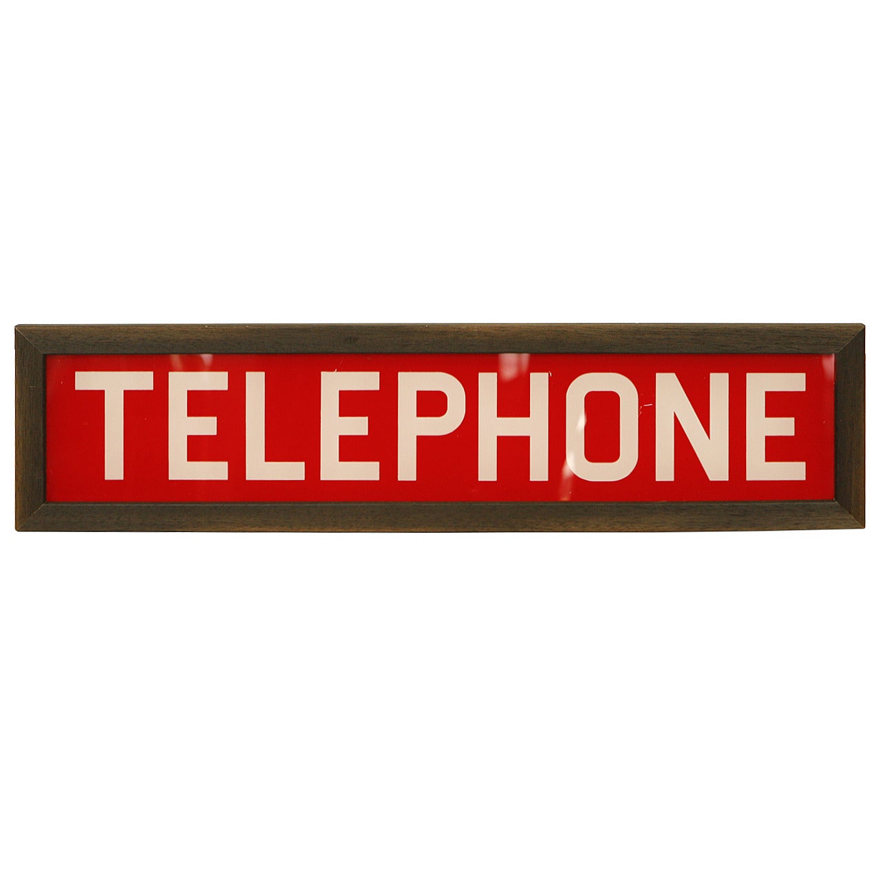 20th c. Glass Telephone Sign at 1stDibs