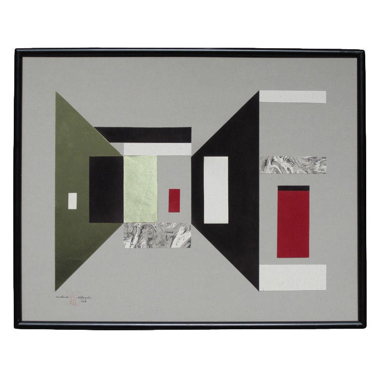 Elegant Japanese-American Constructivist Collage at 1stDibs