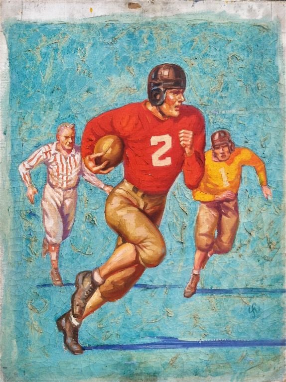 1930s Illustration For a College Football Program at 1stDibs