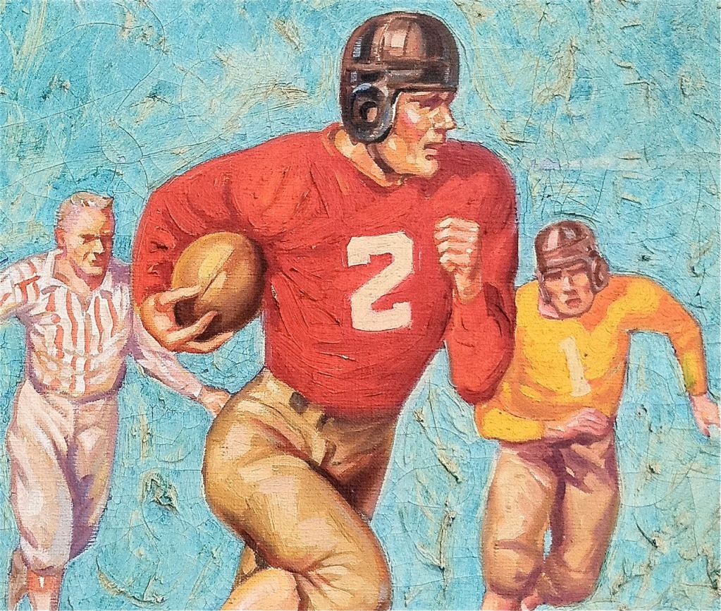 1930s Illustration For a College Football Program at 1stDibs