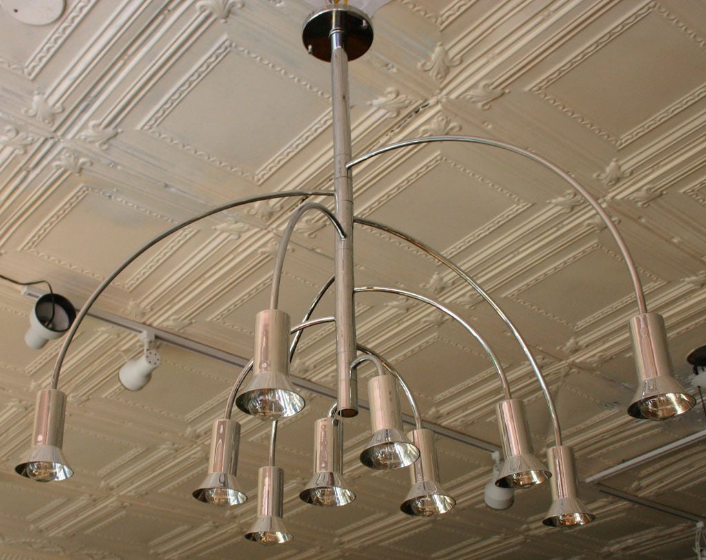 Italian 10-Arm Chrome Chandelier at 1stDibs