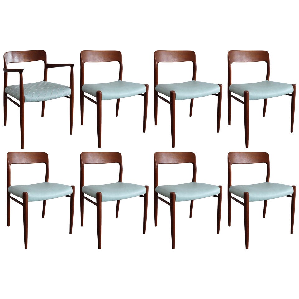 Eight Danish Dining Chairs at 1stDibs