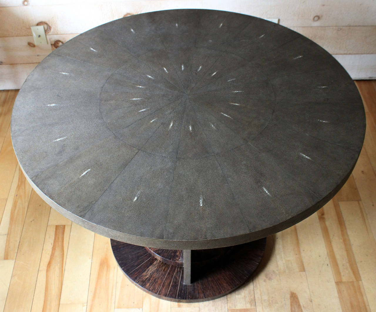 R and Y Augousti Shagreen Table and Stools at 1stDibs