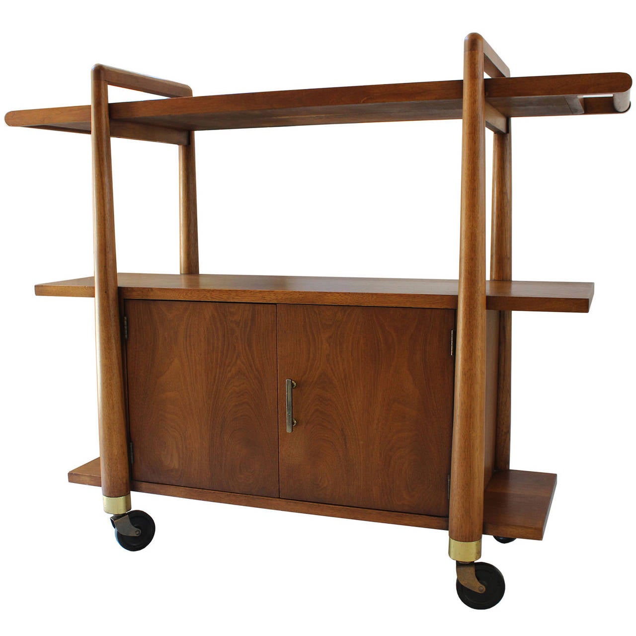Walnut Bar Cart at 1stDibs