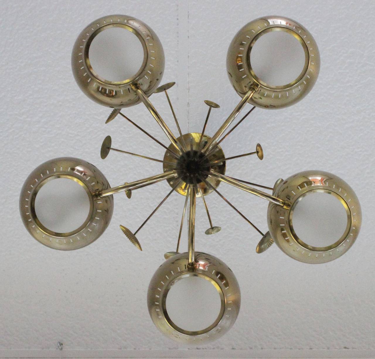 Lightolier Brass Chandelier at 1stDibs
