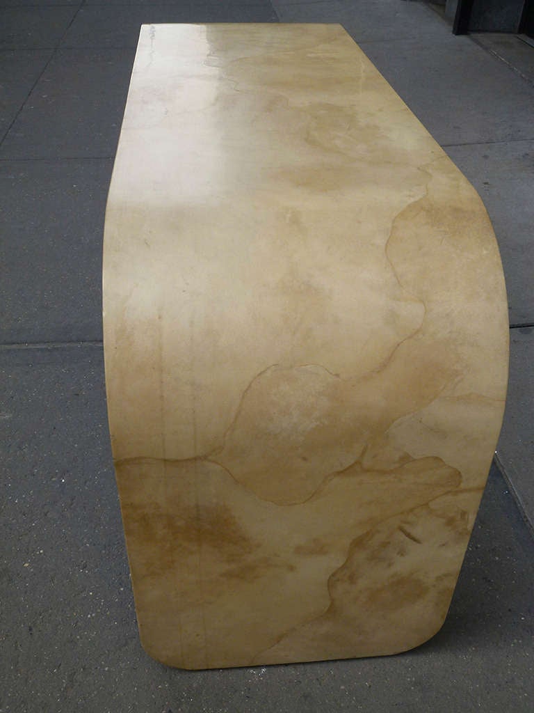 Karl Springer Lacquered Parchment Console Table New York NY circa 1977 ...