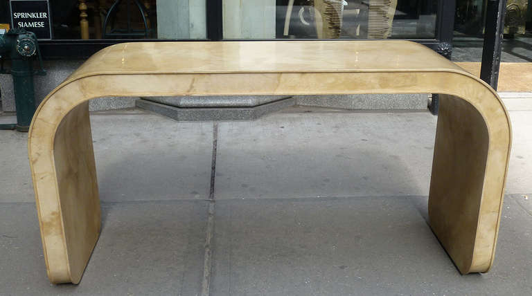 Karl Springer Lacquered Parchment Console Table New York NY circa 1977 ...