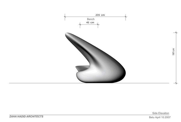 "Belu Bench" by Zaha Hadid at 1stDibs | zaha hadid bench