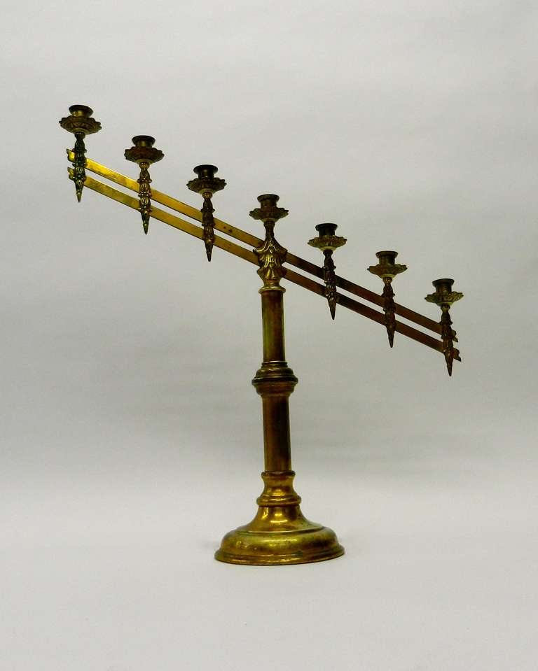 Antique Brass Church Candleholders For Sale at 1stDibs