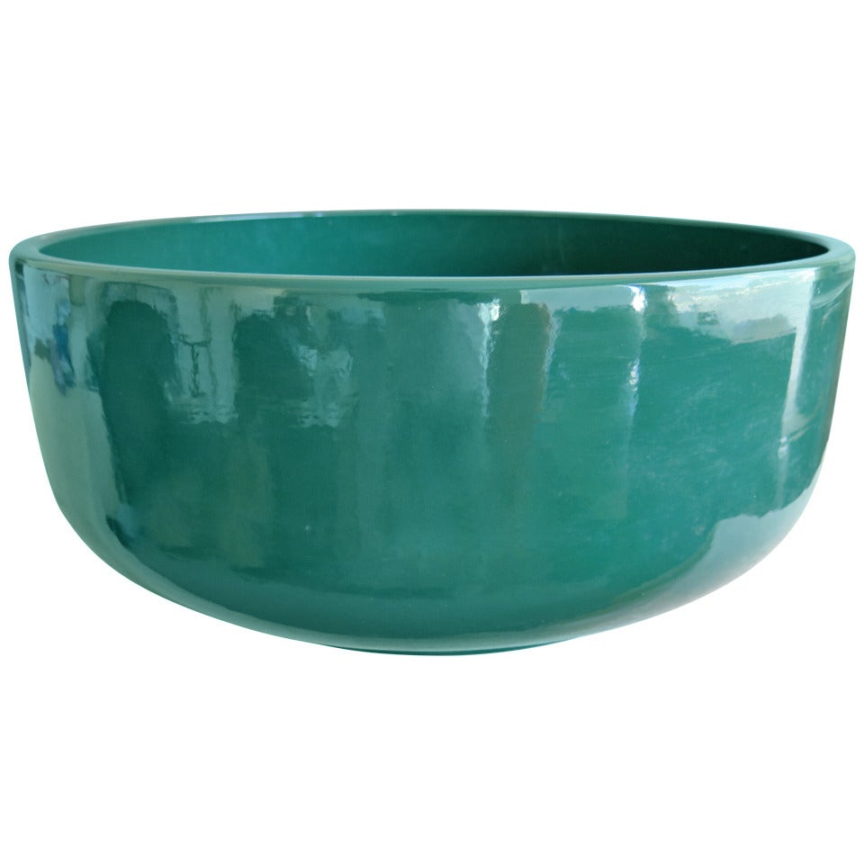 Gainey Pottery Green Glaze Ceramic Planter at 1stDibs