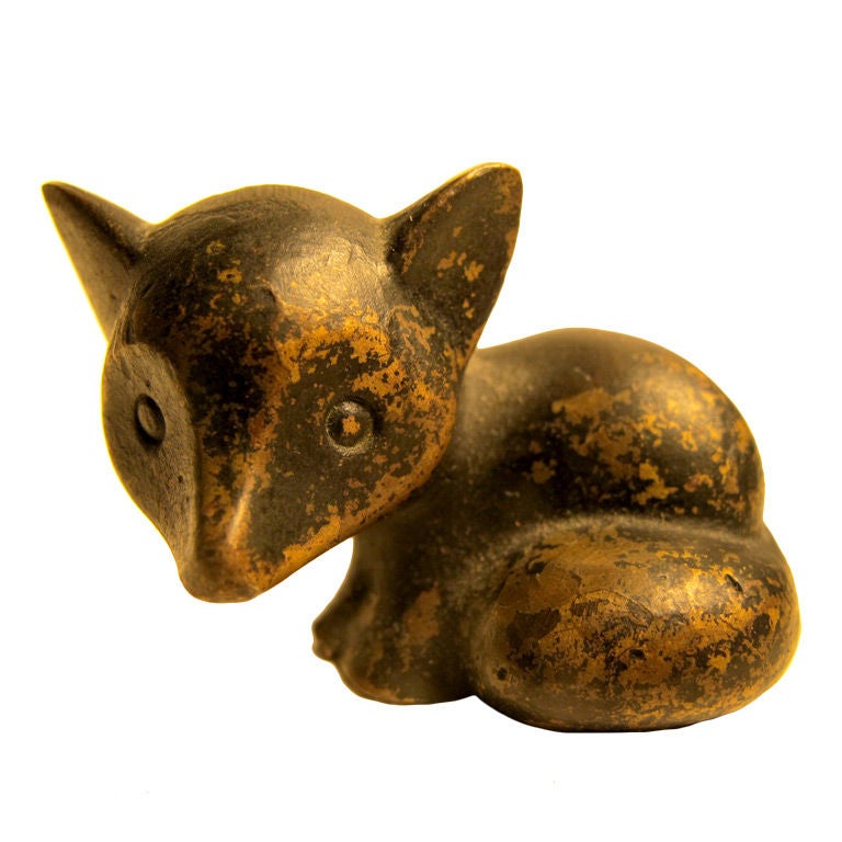 Hagenauer Cat Miniature Sculpture Wiener Werkstatte at 1stDibs