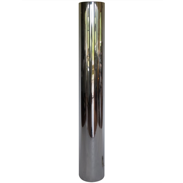 A Polished Aluminum Floor Lamp For Sale at 1stDibs