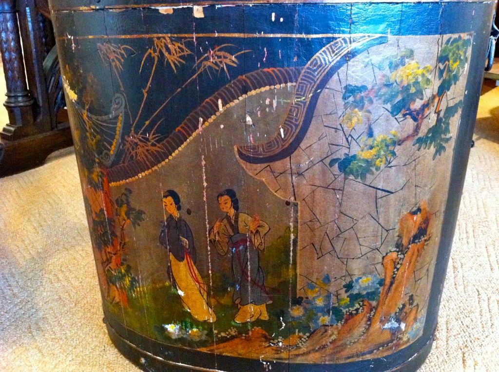 Chinese Painted Tea Barrel at 1stDibs