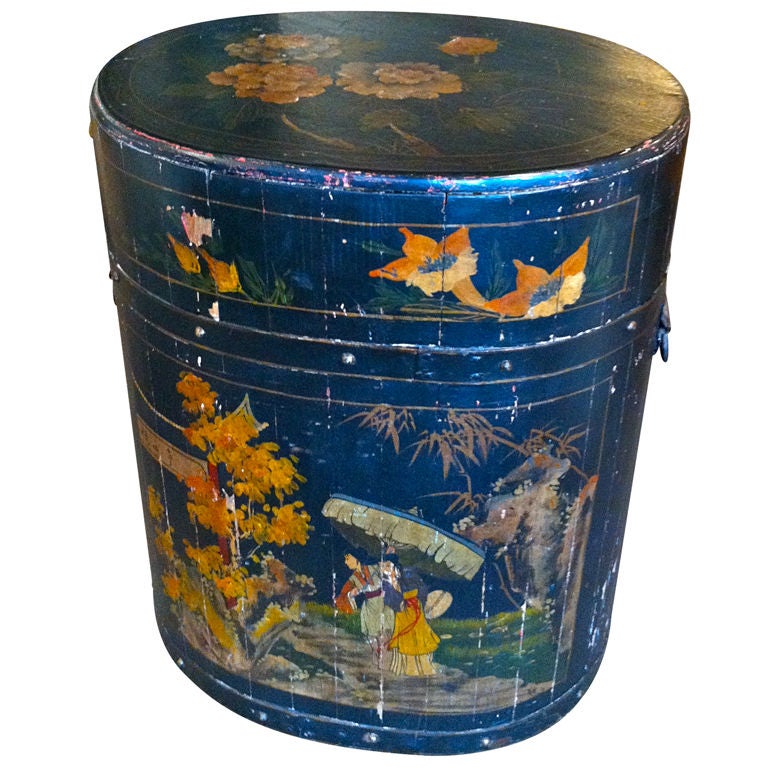 Chinese Painted Tea Barrel at 1stDibs