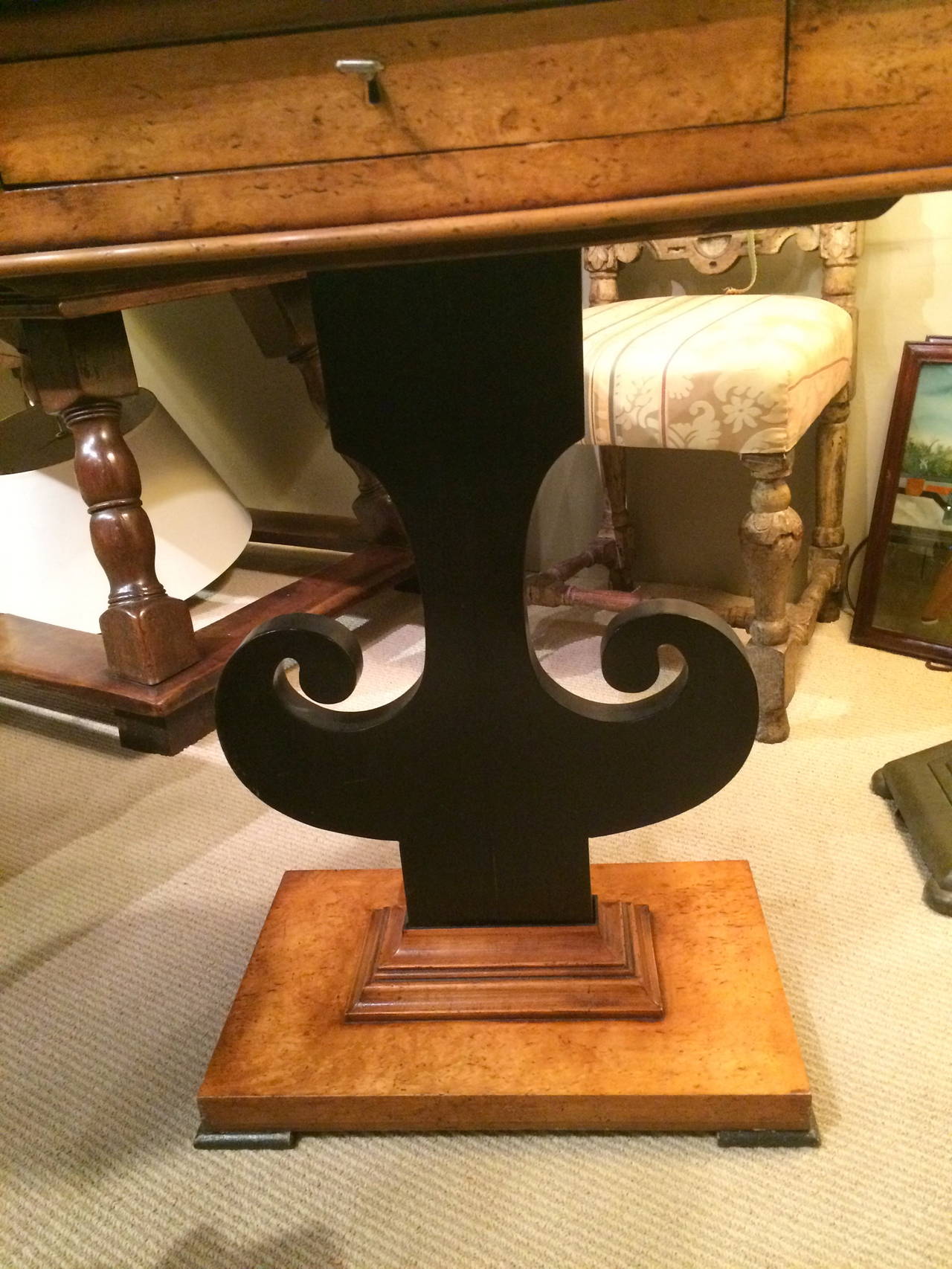 Lyre Base Console Table at 1stDibs