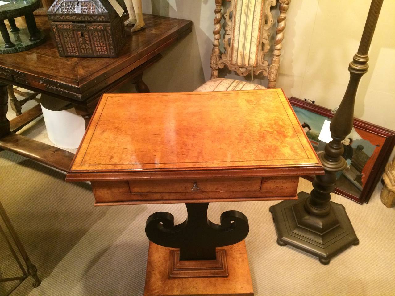 Lyre Base Console Table at 1stDibs