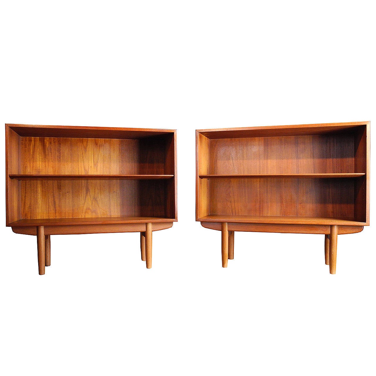 Mid-Century Danish Modern Bookcases, Nightstands in Teak by Borge ...