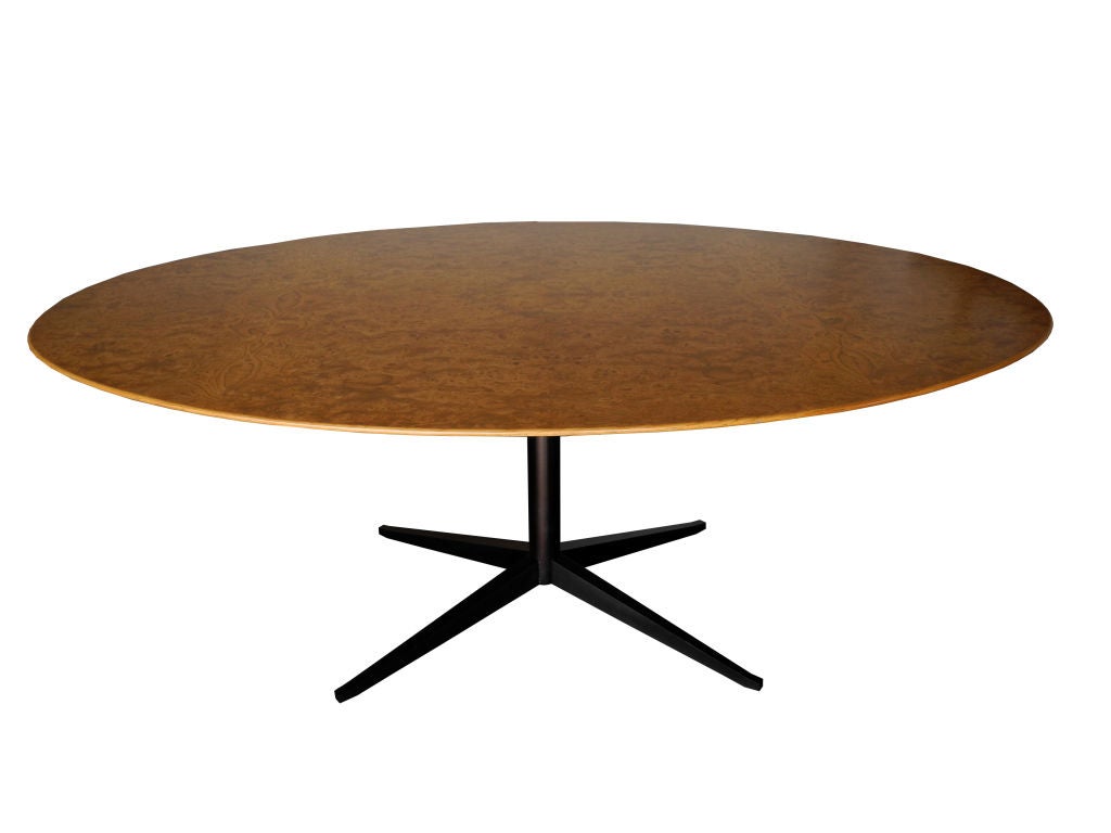 Burl Wood Oval Table by Stow Davis at 1stDibs