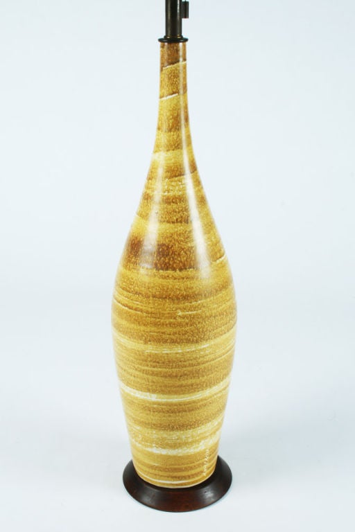 Tall Ochre Painted Ceramic Table Lamp by Vontury at 1stDibs | ochre ...