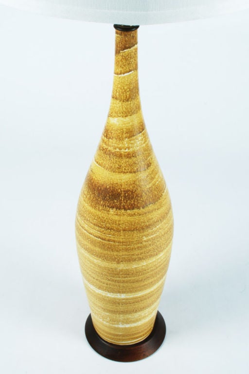 Tall Ochre Painted Ceramic Table Lamp by Vontury at 1stDibs | ochre ...