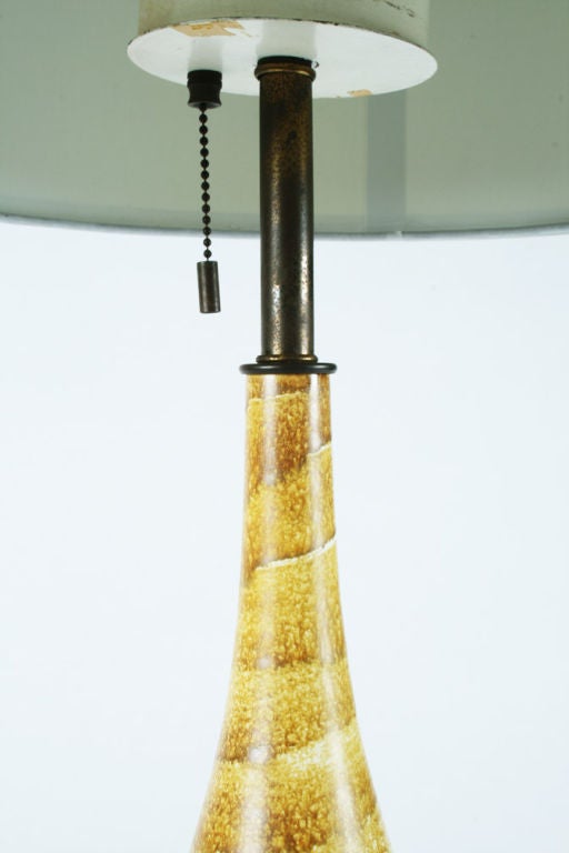Tall Ochre Painted Ceramic Table Lamp by Vontury at 1stDibs | ochre ...
