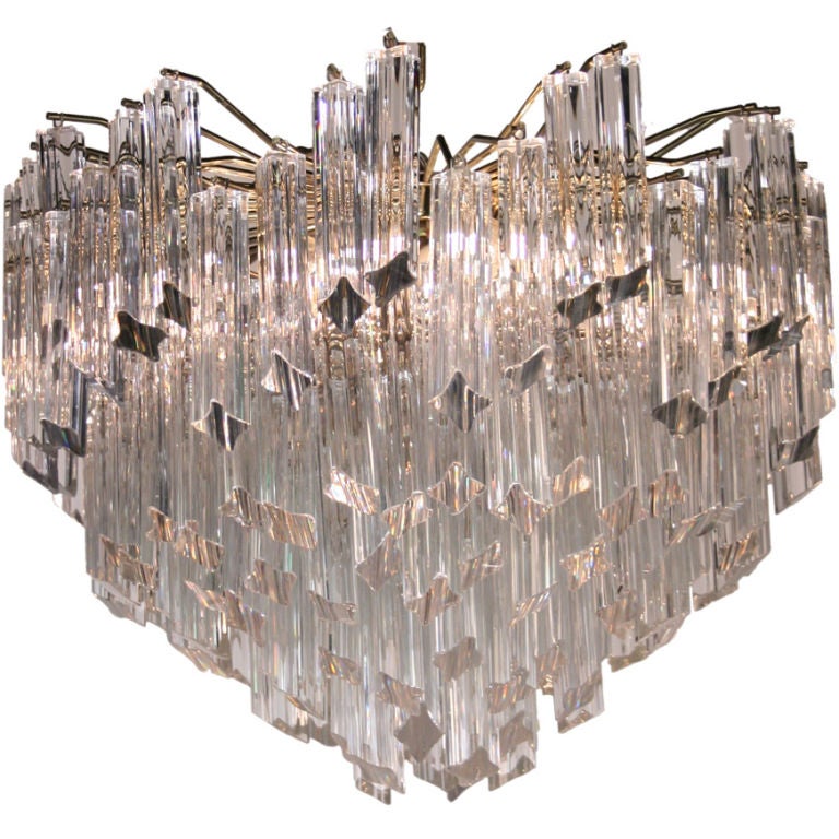 Italian Pyramid Shaped Glass Rod Chandelier by Camer Glass For Sale at ...