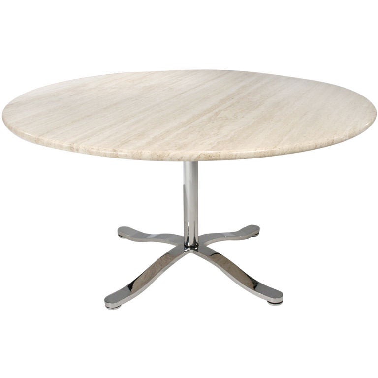 Architectural Dining Table in Travertine For Sale at 1stDibs