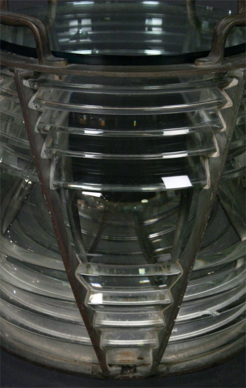 Fresnel Lens Glass and Bronze Occasional Table at 1stDibs