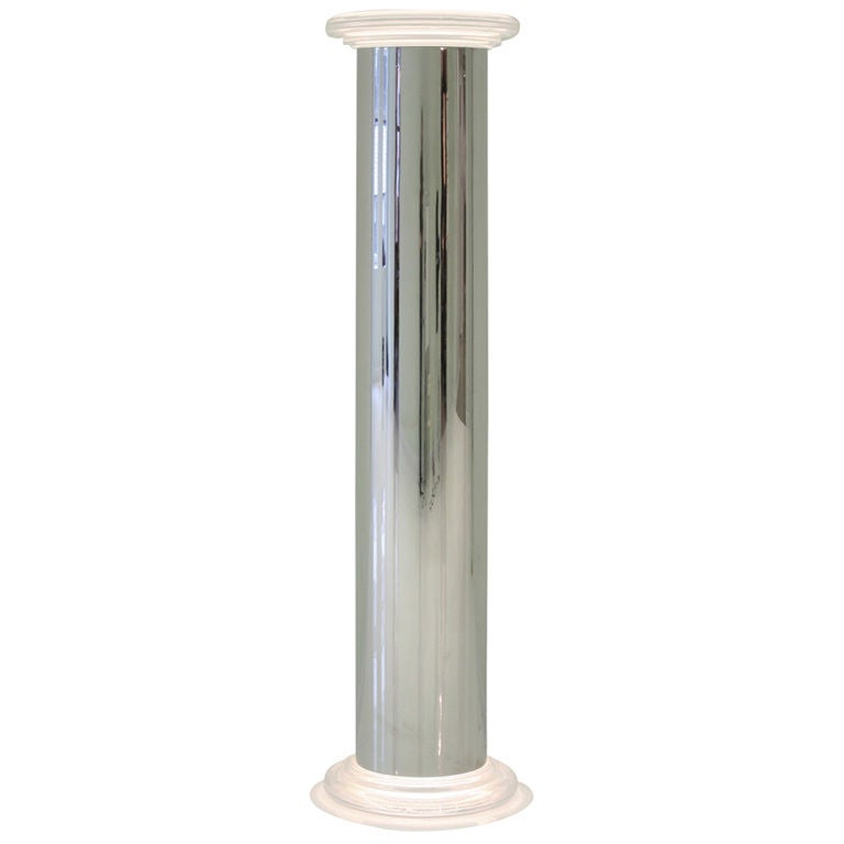 Tall White Plexiglass Lighted Display Pedestal at 1stDibs