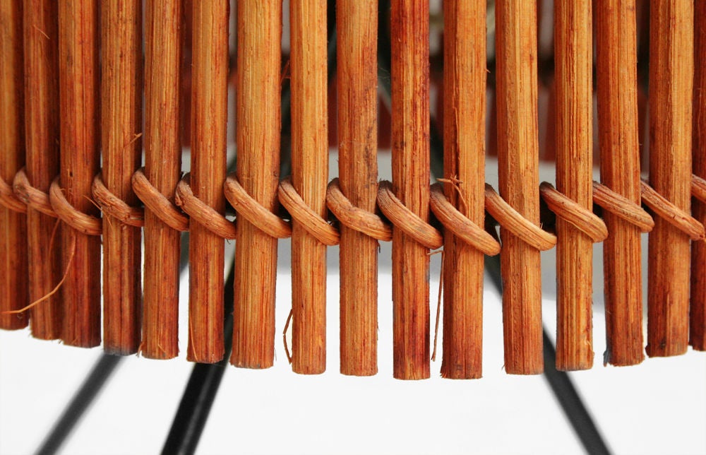 Pair of Wicker Fish Trap Table Lamps by Raymor For Sale at 1stDibs