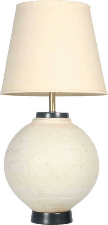 Large Round Speckle Glazed Ceramic Table Lamp at 1stDibs