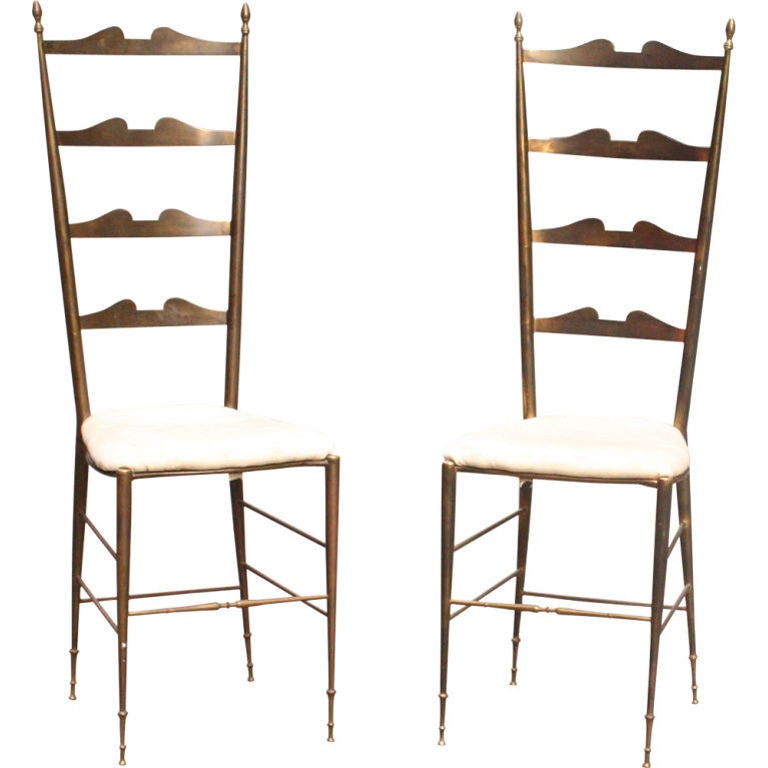 Pair of Tall Ladder Back Side Chairs by Chiavari at 1stDibs | tall ...