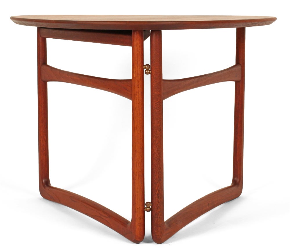 Danish Triangle Folding Occasional Table by Peter Hvidt and Orla ...
